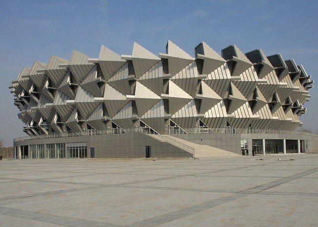 Q235B / Q345B Commercial Steel Frame Buildings For Sports Center Irregular Shape