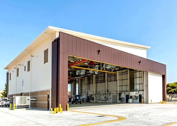 Air Force Base Q235B Steel Hangar Buildings With 5 Ton Crane System