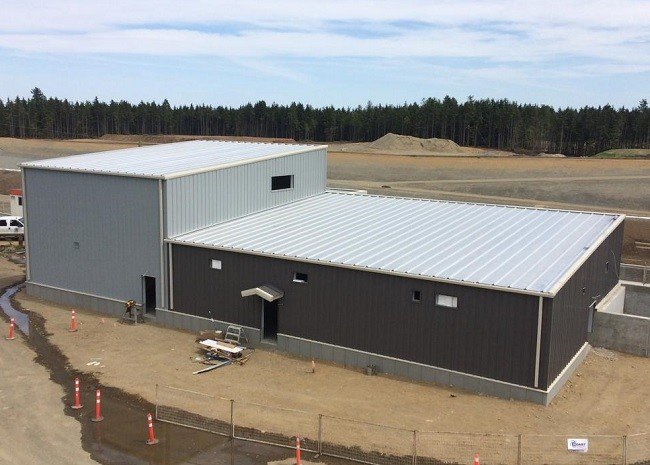 Single Slope Prefabricated Shop Buildings Metal Shed Workshop With High And Lower Span
