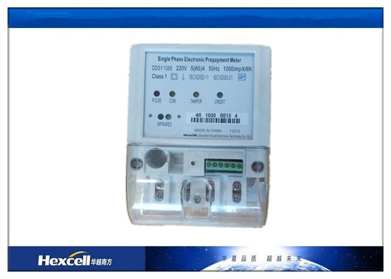 STS Prepaid Energy Meter Emergency Credit , Single Phase Two Wire Static Energy Meter
