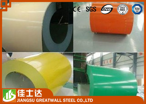 1000mm 1200mm Pre-Painted Galvanized Steel Coils , Yellow / Green / Orange