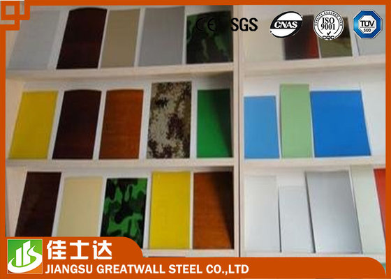 1000mm 1200mm Pre-Painted Galvanized Steel Coils , Yellow / Green / Orange