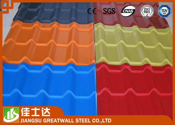 SGCH SGS Small Wave Corrugated Roofing Sheets For Wall , Sea Blue / White / Red