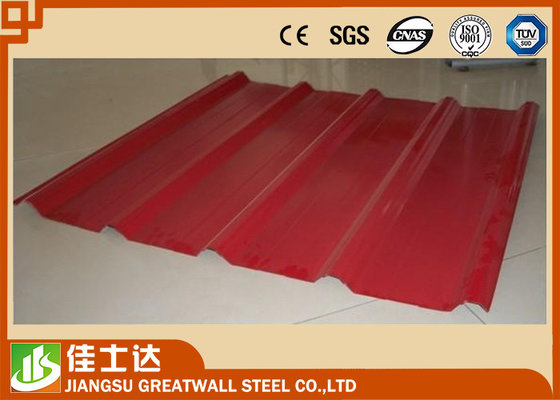Red Prepainted Galvanised Corrugated Steel Sheets Anti - Erosion