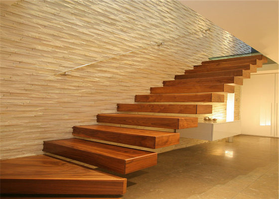 Straight Shape Floating Floating Steps Staircase With Solid Oak Wood Steps