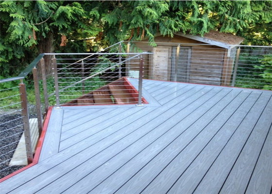 Outdoor Frameless Stainless Steel Railing Balcony Tempered Glass Deck Long Lifespan