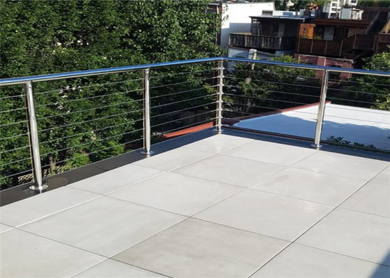Outdoor Frameless Stainless Steel Railing Balcony Tempered Glass Deck Long Lifespan