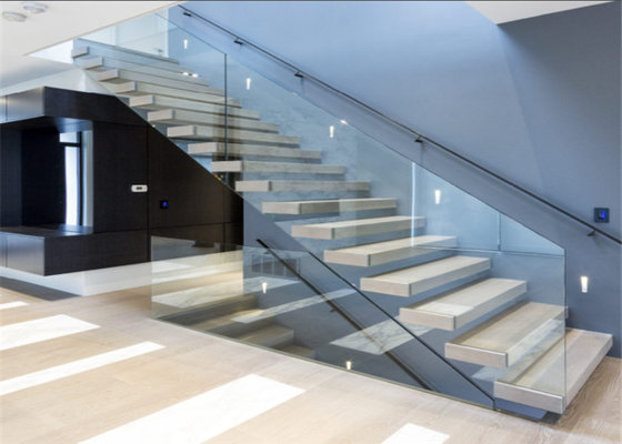 Closed Riser Straight Floating Steps Staircase / Floating Spiral Staircase