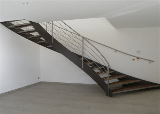 Residential Stainless Steel Metal Spiral Staircase Indoor Usage Easy Assemblying