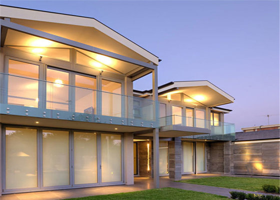 Tempered Glass Balcony Railing , Standoff Glass Railing Stainless Steel Material