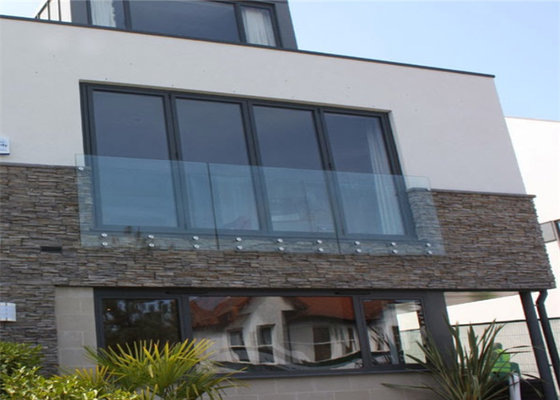 Tempered Glass Balcony Railing , Standoff Glass Railing Stainless Steel Material