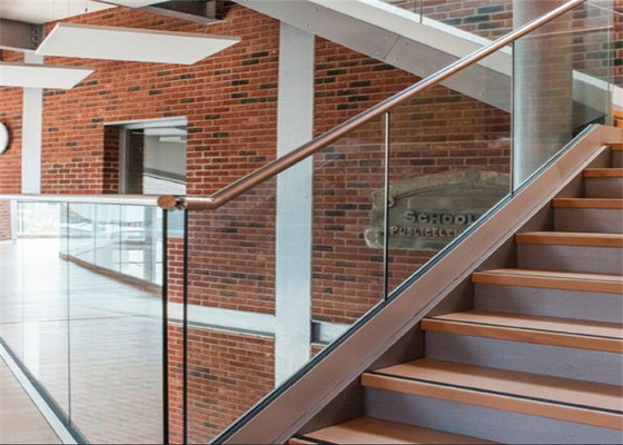 Indoor Stair Frameless Glass Railing U Channel Aluminium Alloy Material