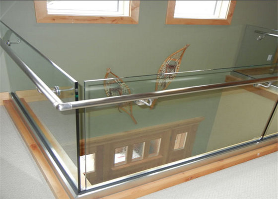 Indoor Stair Frameless Glass Railing U Channel Aluminium Alloy Material