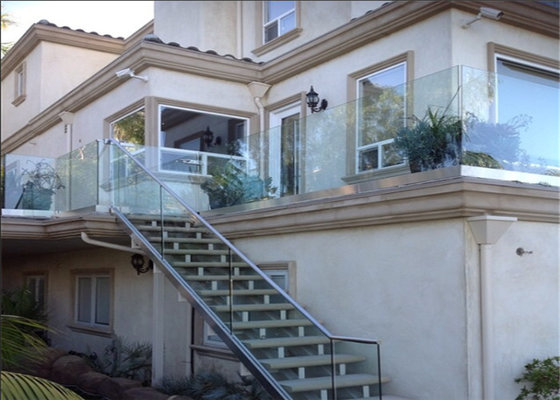 Indoor Stair Frameless Glass Railing U Channel Aluminium Alloy Material