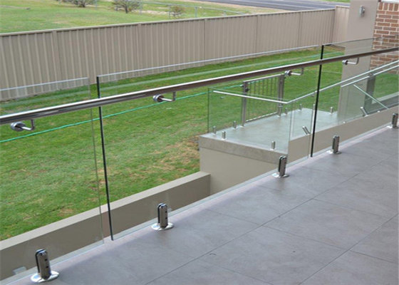 Exterior Frameless Glass Railing 304/316 Stainless Steel Spigot For Pool Fencing