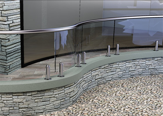 Exterior Frameless Glass Railing 304/316 Stainless Steel Spigot For Pool Fencing