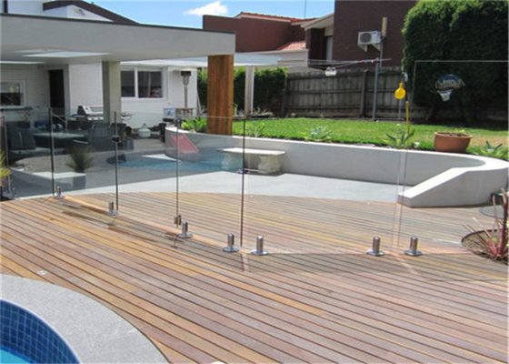 Easy Installation Frameless Glass Deck Railing With Base Channel Fixing Details