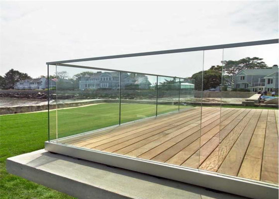 Aluminum Alloy U Shape Channel Frameless Glass Railing Interior / Exterior Modern design
