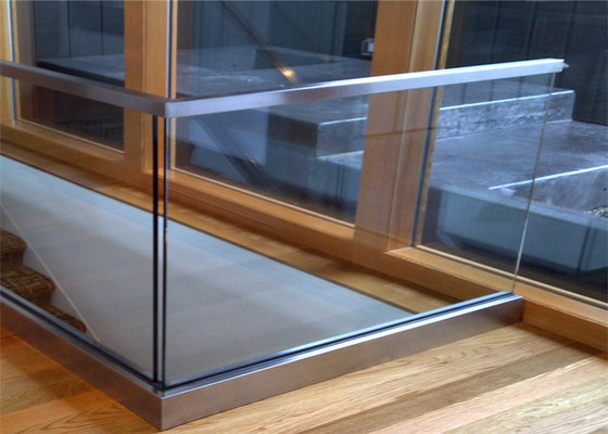 Aluminum Alloy U Shape Channel Frameless Glass Railing Interior / Exterior Modern design