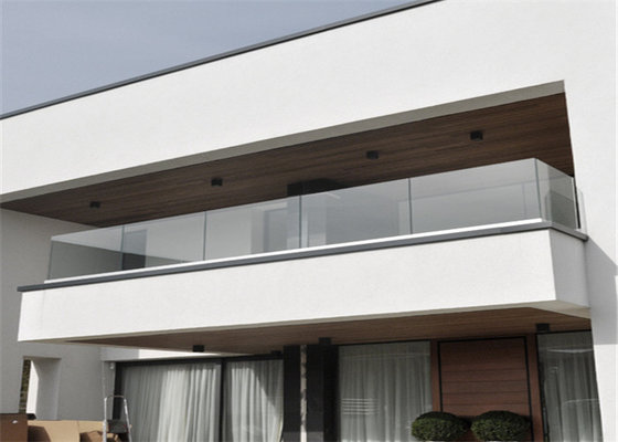Customized Design U Channel Aluminum Deck Railing Systems Tempered Glass Guardrail For Residential Fence