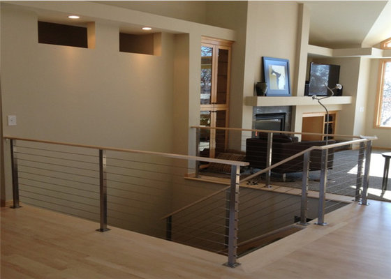 4mm Ss Wire Building Railing , Stainless Steel Cable Balustrade Polished Surface Finish