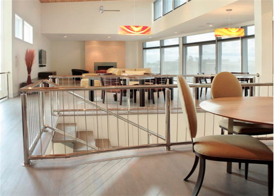 4mm Ss Wire Building Railing , Stainless Steel Cable Balustrade Polished Surface Finish