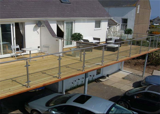 Tempered Glass Railings Stainless Steel Glass Balustrade Posts For Terrace