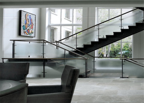 Balcony Stainless Steel Glass Balustrade , Stainless Steel Railing With Glass Designs