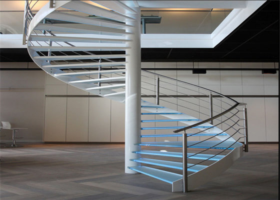 Carbon Steel Glass Custom Spiral Staircase Customized Size DIY Installation