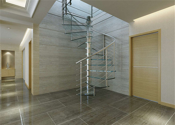 Carbon Steel Glass Custom Spiral Staircase Customized Size DIY Installation