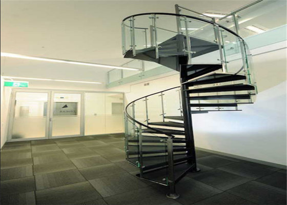 Aluminum Frame Glass Custom Spiral Staircase Flexible Small Spave Design