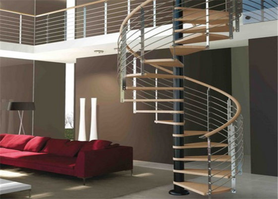 Aluminum Frame Glass Custom Spiral Staircase Flexible Small Spave Design