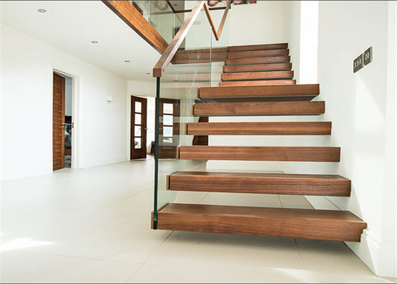 Prima Building Floating Stairs , Modern Glass Staircase Achieve An Open Feel