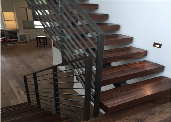 Indoor Flight Modern Straight Staircase Laminated Glass Treads Easy Assemblying