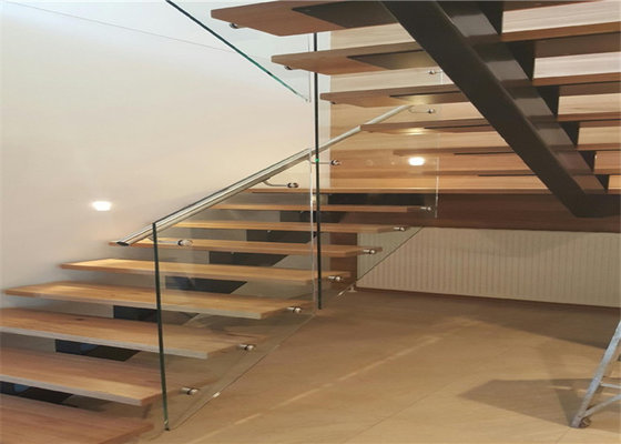 Prefabricated Straight Flight Staircase Luxury Modern Style ANSIZ97.1 Approved