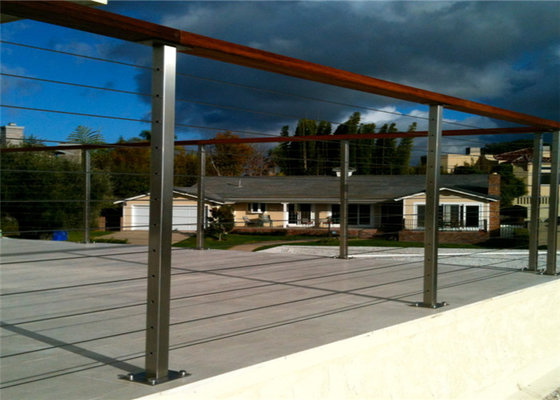 Removeable Stainless Steel Cable Deck Railing , Customized Stainless Steel Balustrade Systems
