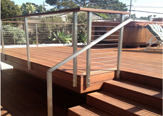 Removeable Stainless Steel Cable Deck Railing , Customized Stainless Steel Balustrade Systems
