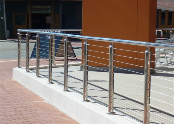 DIY Wire Rope Stainless Steel Stair Balustrade Outdoor / Indoor With SS Wire Ropes