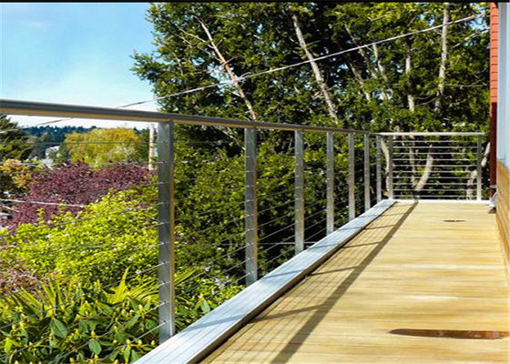 DIY Wire Rope Stainless Steel Stair Balustrade Outdoor / Indoor With SS Wire Ropes