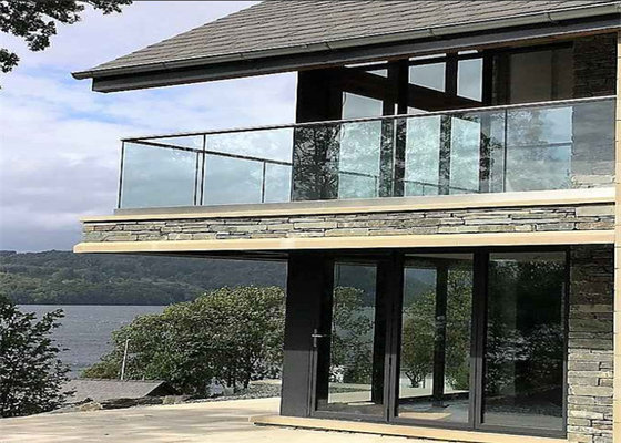 U Channel Aluminum Deck Railing Systems Customized Tempered Glass Guardrail For Residential Fence