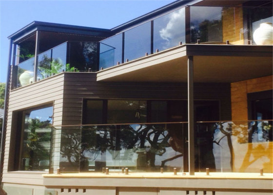Frameless Building Railing Powder Coating Surface Treatment For Exterior Balcony Customized