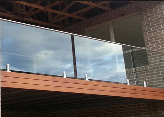Frameless Building Railing Powder Coating Surface Treatment For Exterior Balcony Customized
