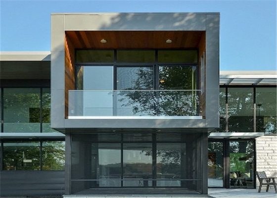 Anti Rust Building Railing , Aluminum Balcony Railing Customized Glass Color