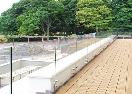 Decorative Frameless Glass Balcony Systems For Large Modern Hotels / Restaurants Customized
