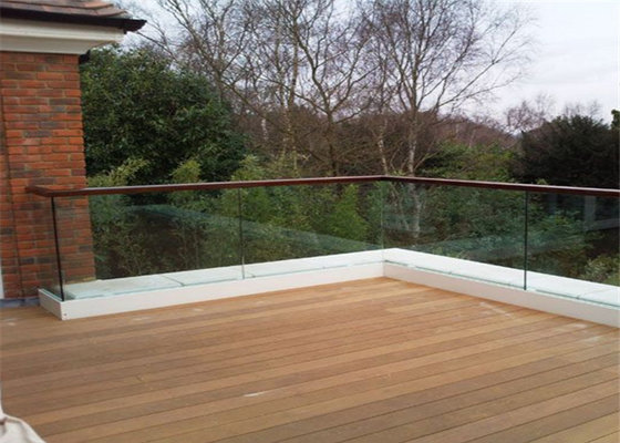 Tempered Frameless Glass Railing Customized Height , 1200mm Maximum Centres