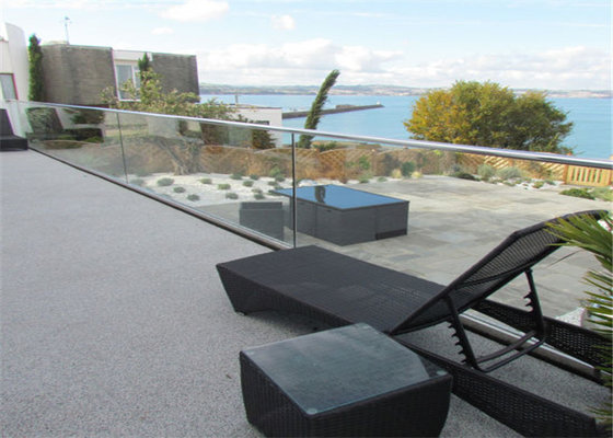 Terrace Frameless Glass Balustrade System With Customized Aluminum U Base Channel
