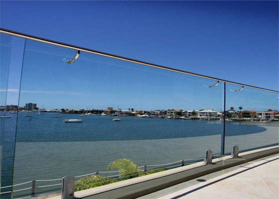 Australia Standard Frameless Glass Clamp Railing System Flooring Mounted