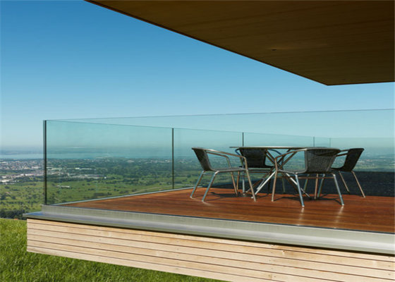 Prima Building Frameless Glass Railing System 850mm-1067mm Post Height , U Channel Profile