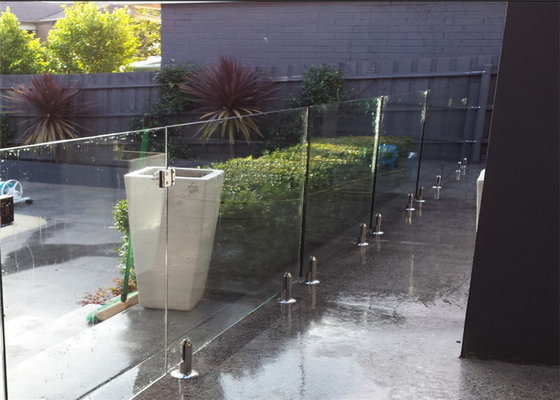 PRIMA Frameless Glass Railing America Installation , Spigot Glass Railing Design