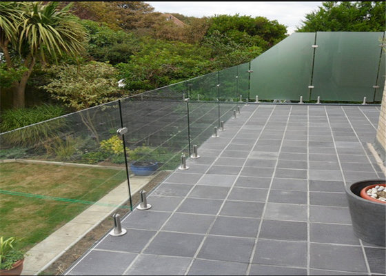 CE Approved Tempered Frameless Glass Railing With Customized Stainless Steel Spigots
